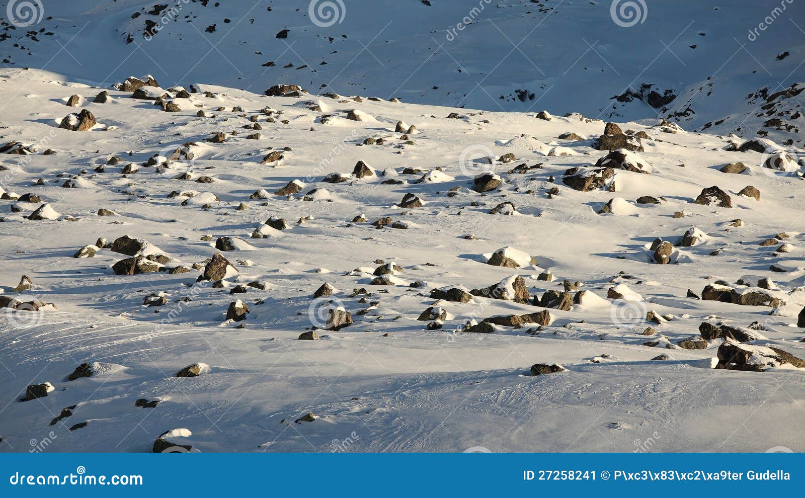 Snowy plateau stock image. Image of stones, high, environment - 27258241