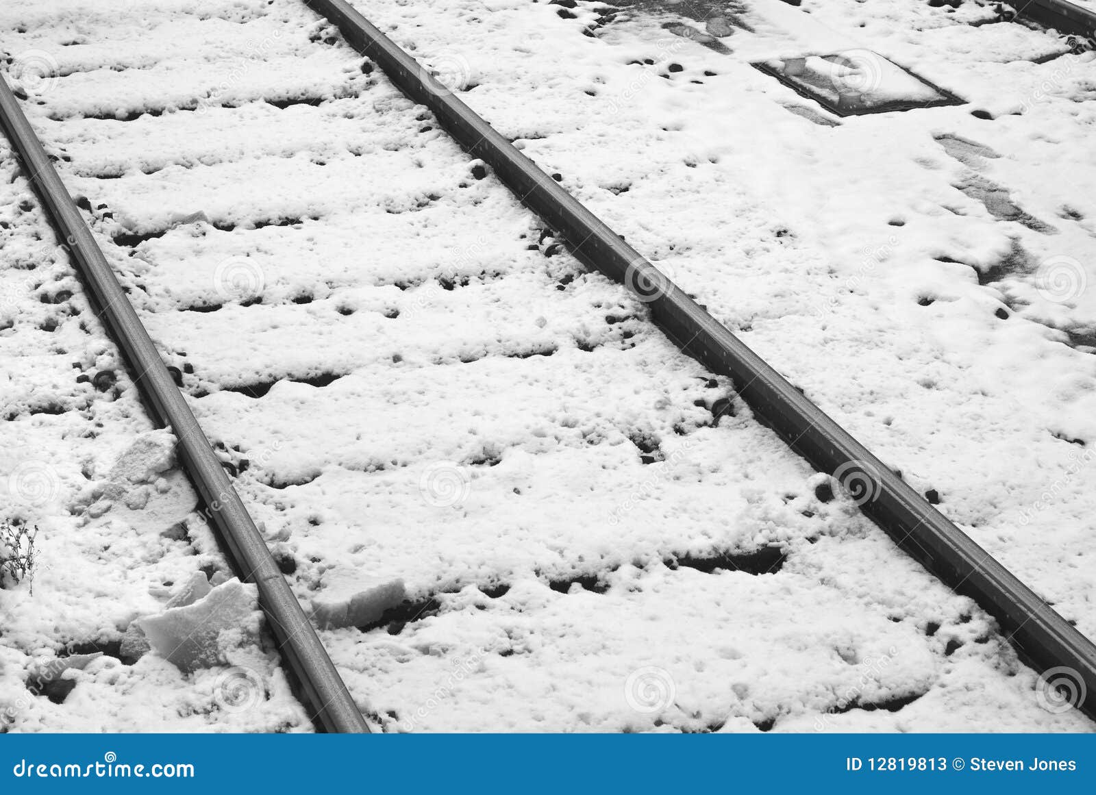 Snowy Railroad Tracks stock image. Image of infrastructure - 12819813