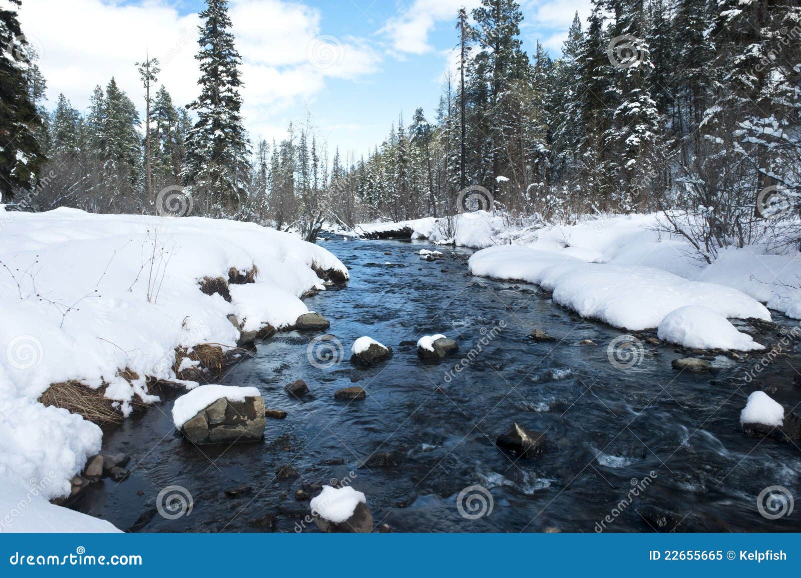 Snowy river stock image. Image of rocks, snowy, freezing - 22655665