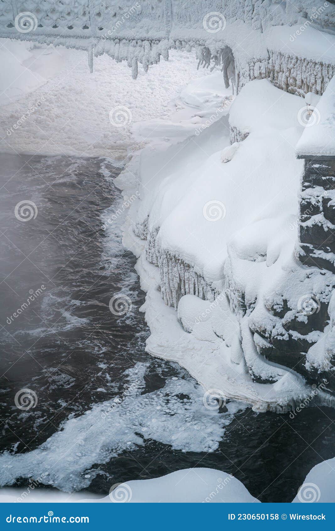 Frozen Bridge In A Park Landscape Royalty-Free Stock Photography ...