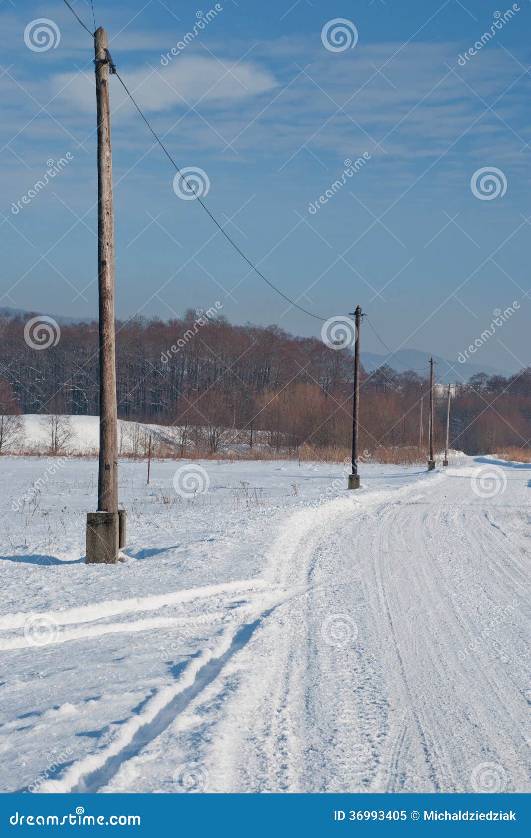 Snowy road stock image. Image of snow, scenics, people - 36993405