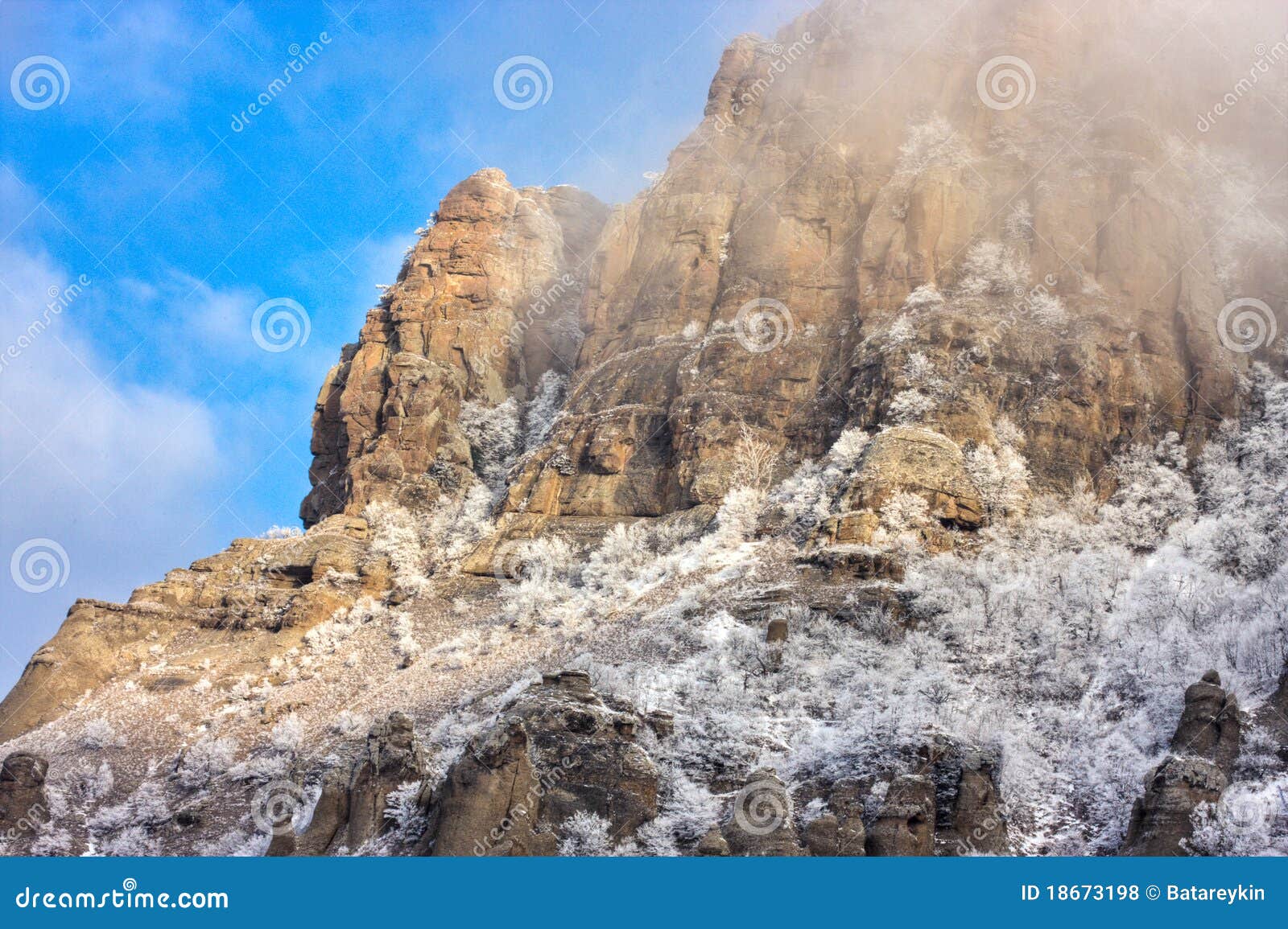 Snowy rocky mountains stock photo. Image of background - 18673198