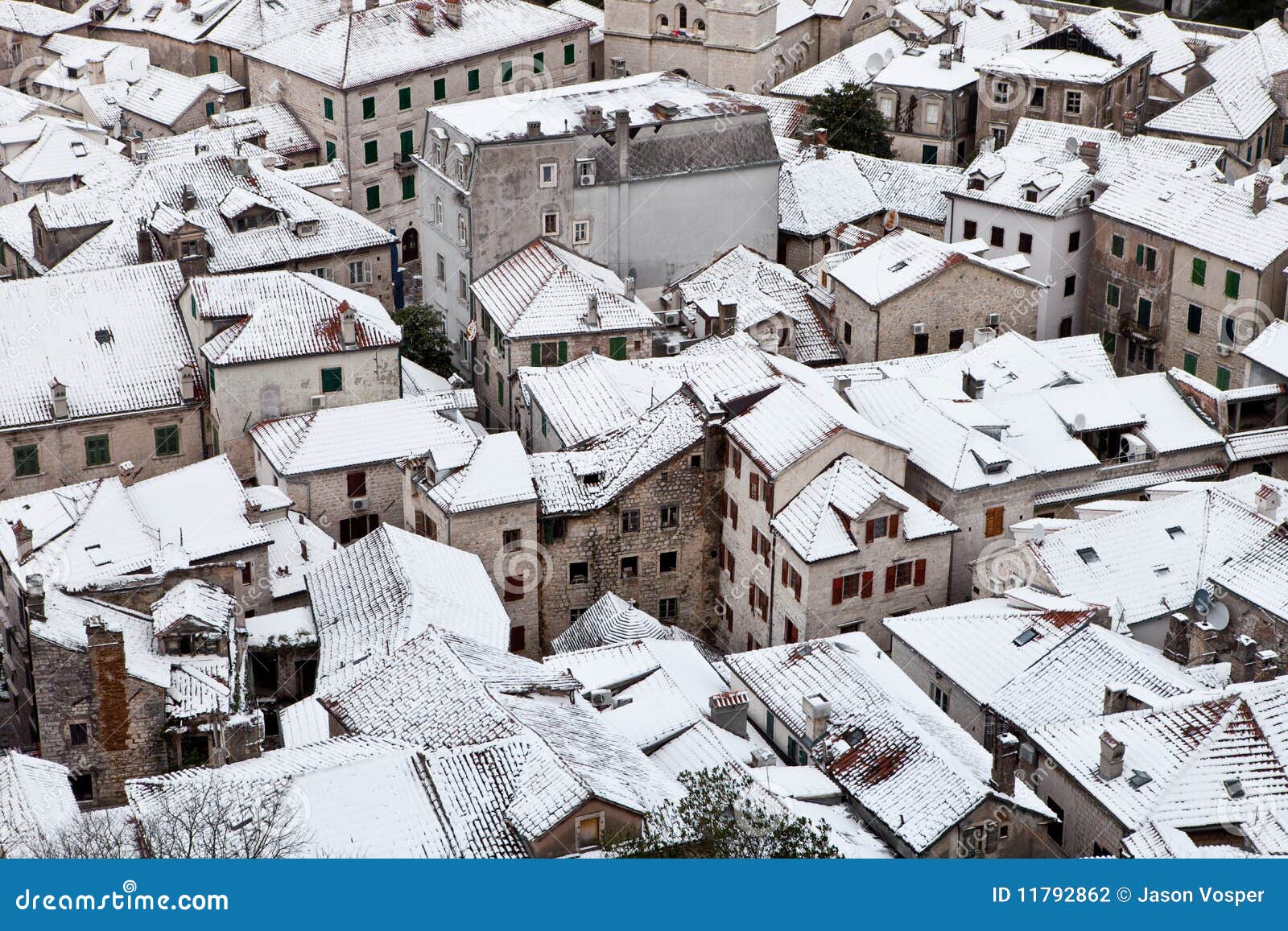 Snowy Rooftops stock photo. Image of rooftops, stone - 11792862