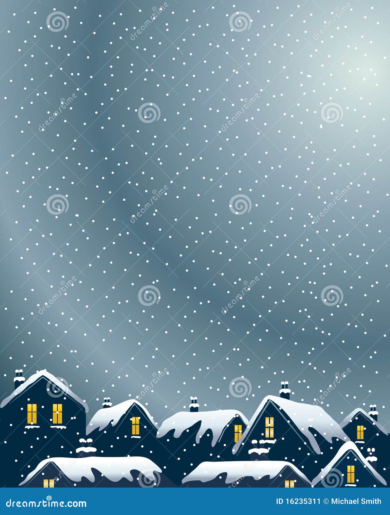 Snow Covered Rooftops Clip Art