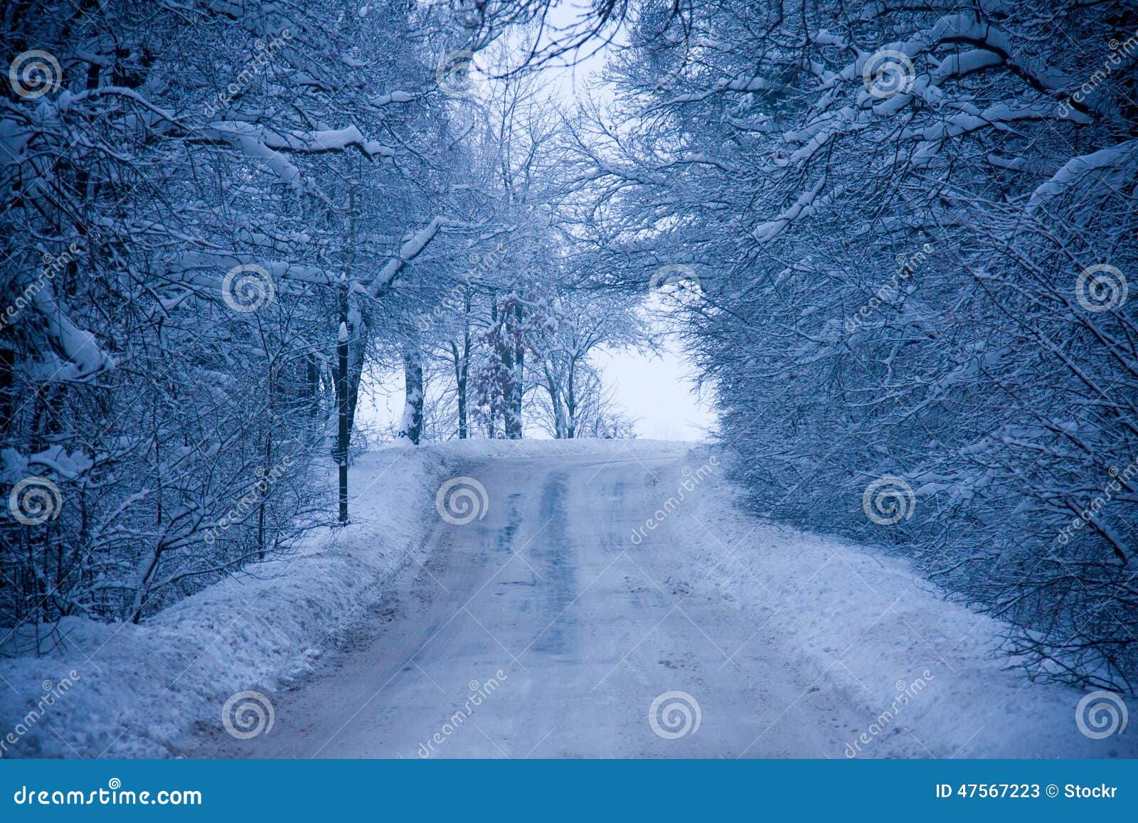 Snowy route stock image. Image of countryside, scenic - 47567223