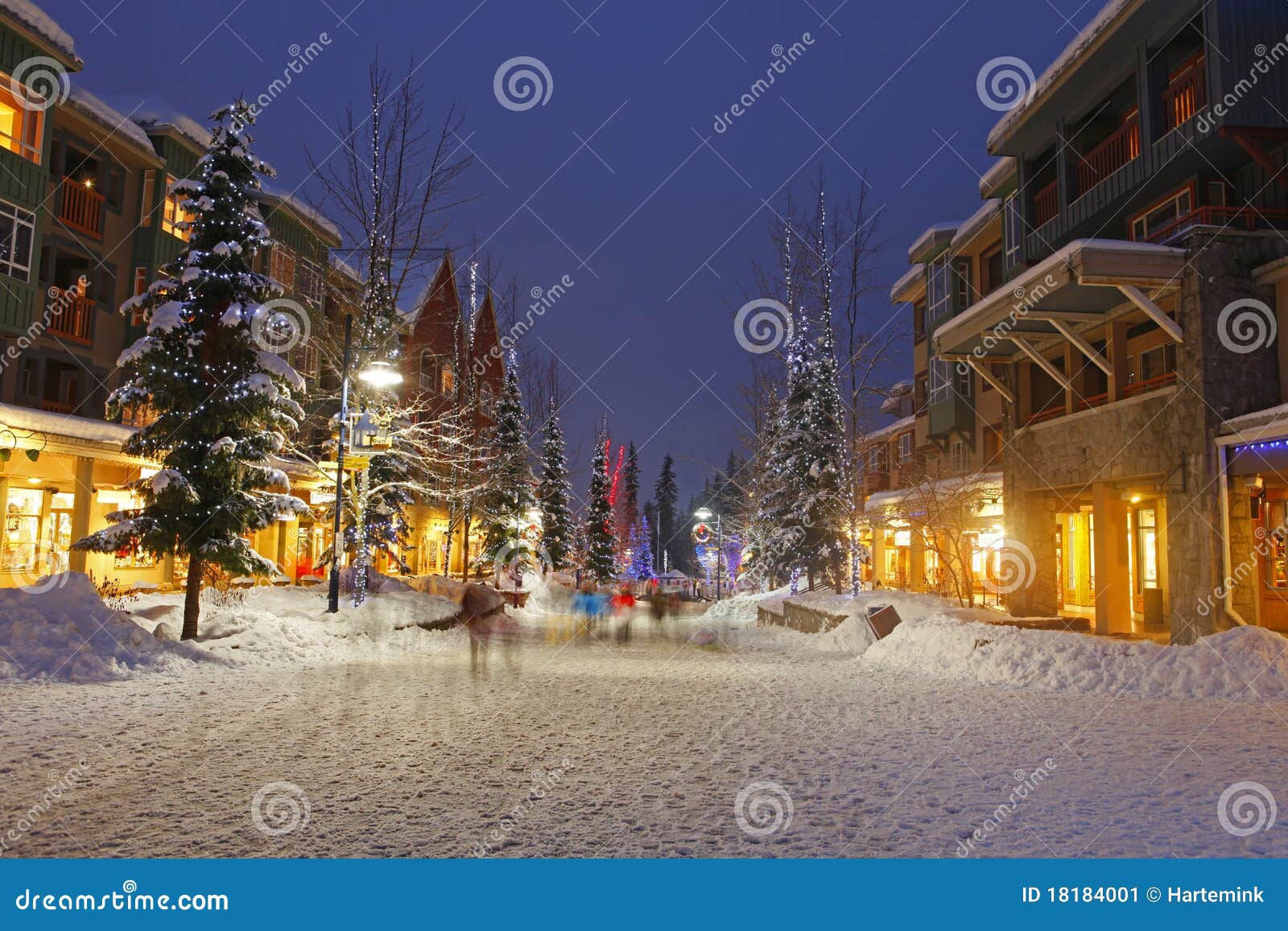 Snowy Scene of Winter Shopping Stock Image - Image of british, people ...