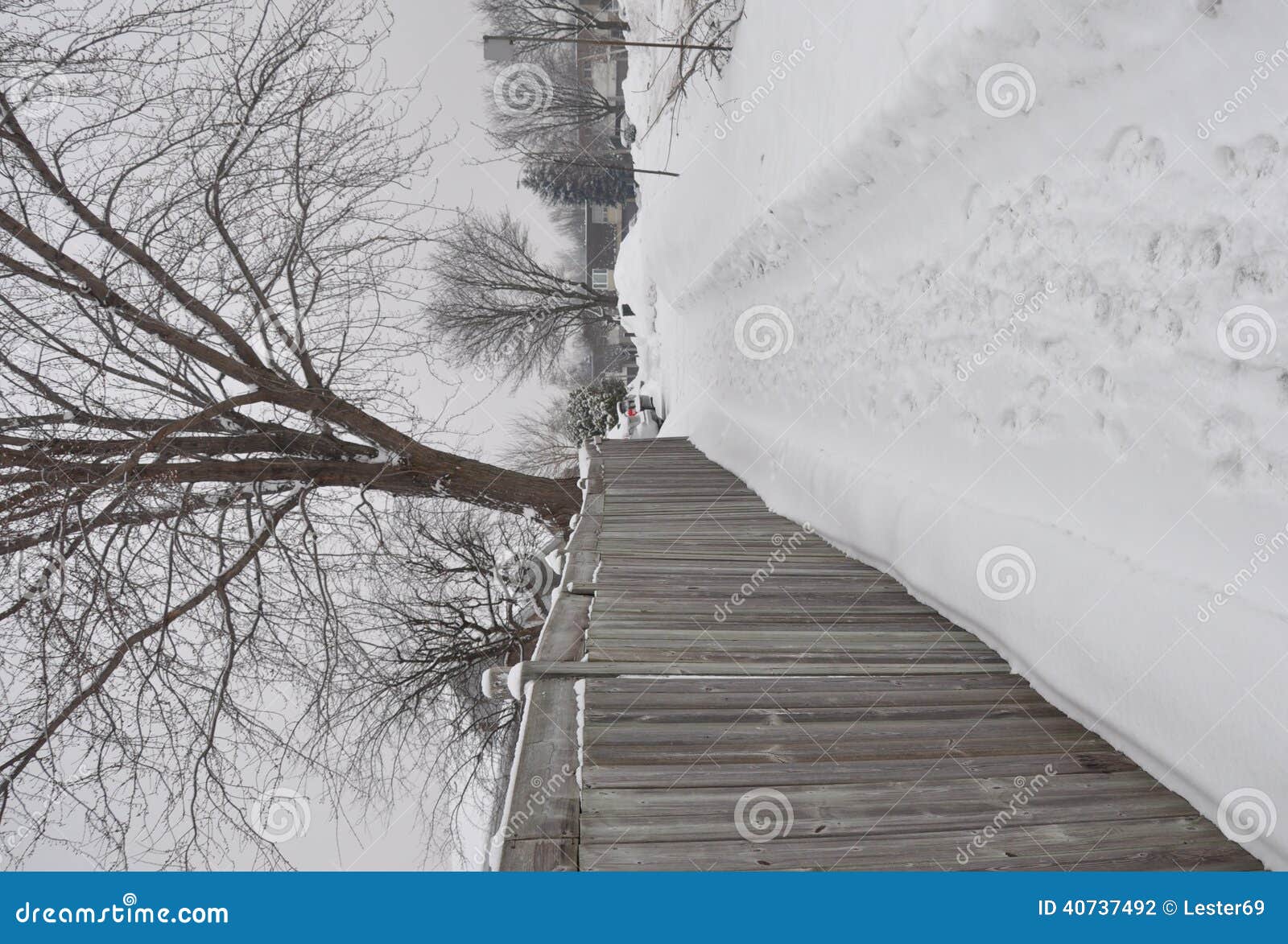 Snowy sidewalk stock photo. Image of outdoor, home, fence - 40737492