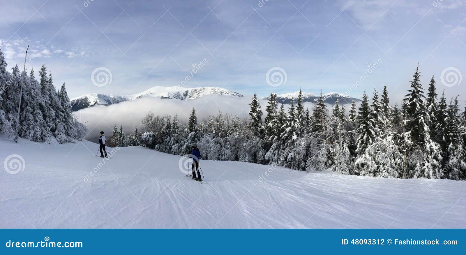 Snowy slope stock photo. Image of skier, northeast, lift - 48093312