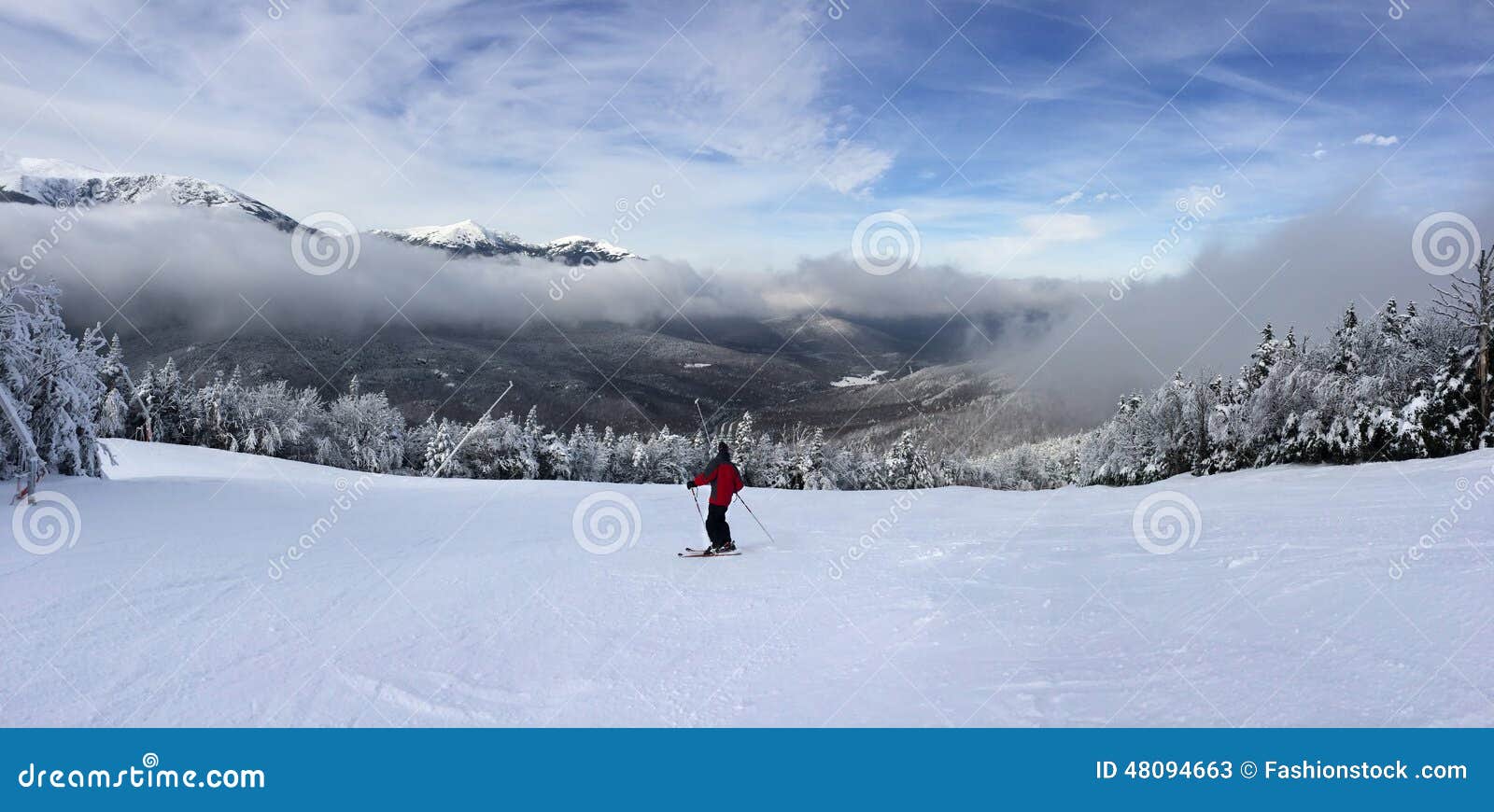 Snowy Slope in the Mountains Stock Image - Image of nature, snow: 48094663