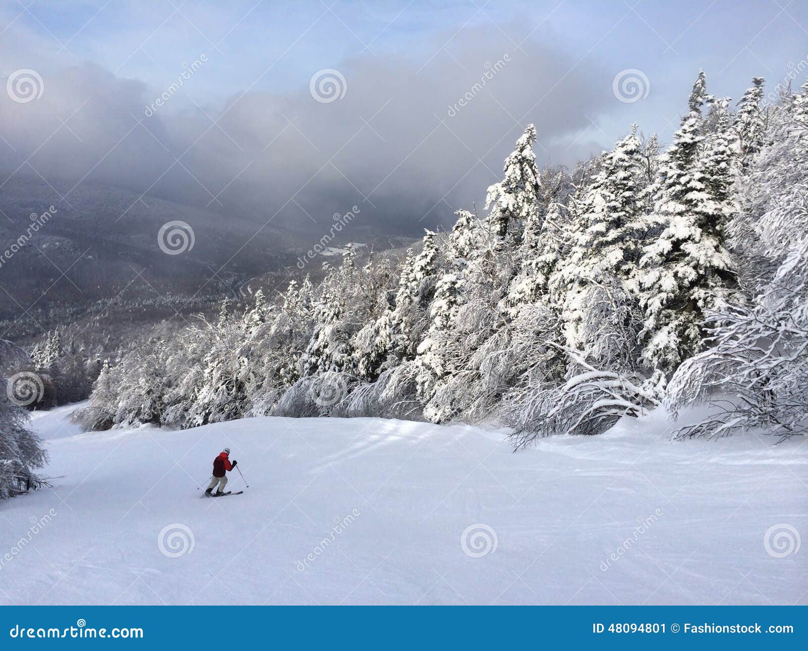 Snowy Slope in the Mountains Stock Image - Image of snowboard, slope ...