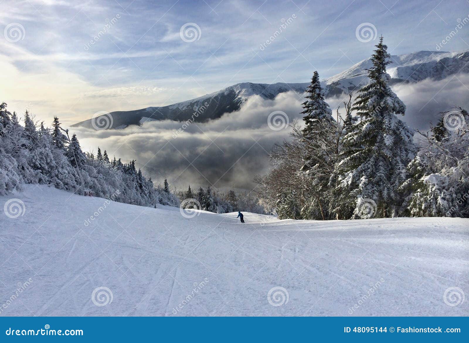 Snowy Slope in the Mountains Stock Photo - Image of landscape, holiday ...