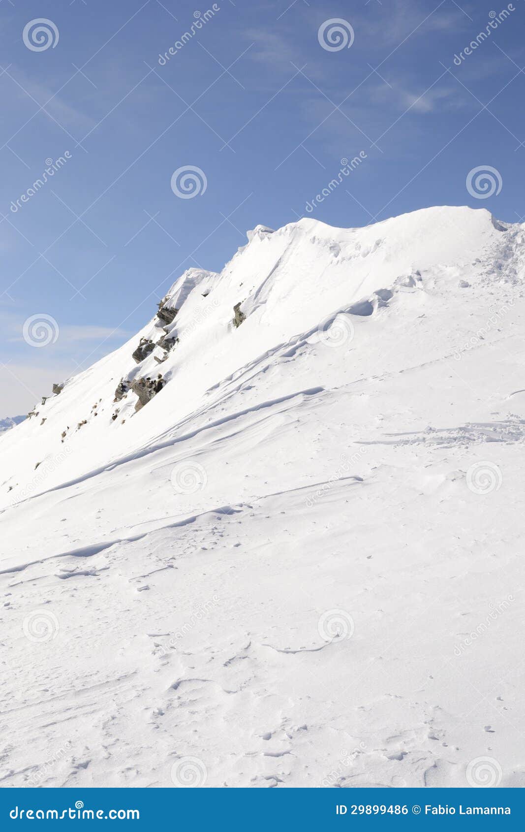 Snow cornice on the ridge stock photo. Image of exploration - 29899486
