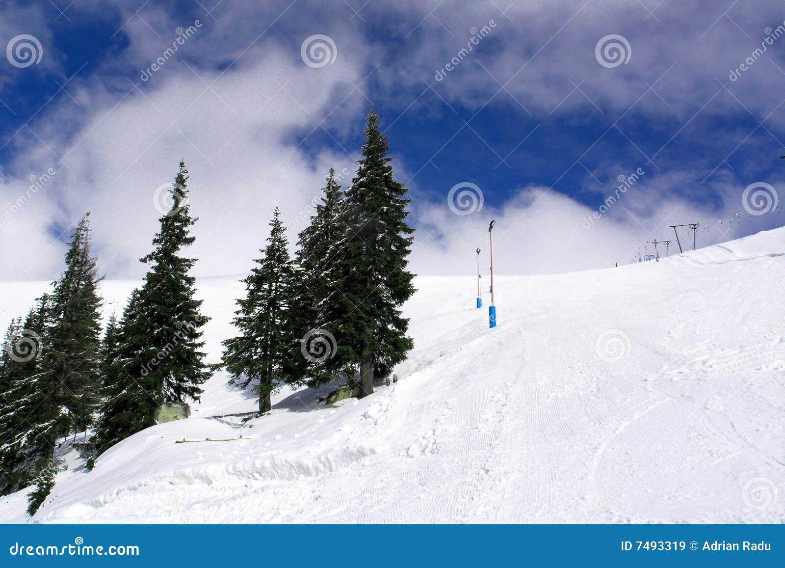 Snowy slopes stock image. Image of alpine, skiing, enjoyment - 7493319