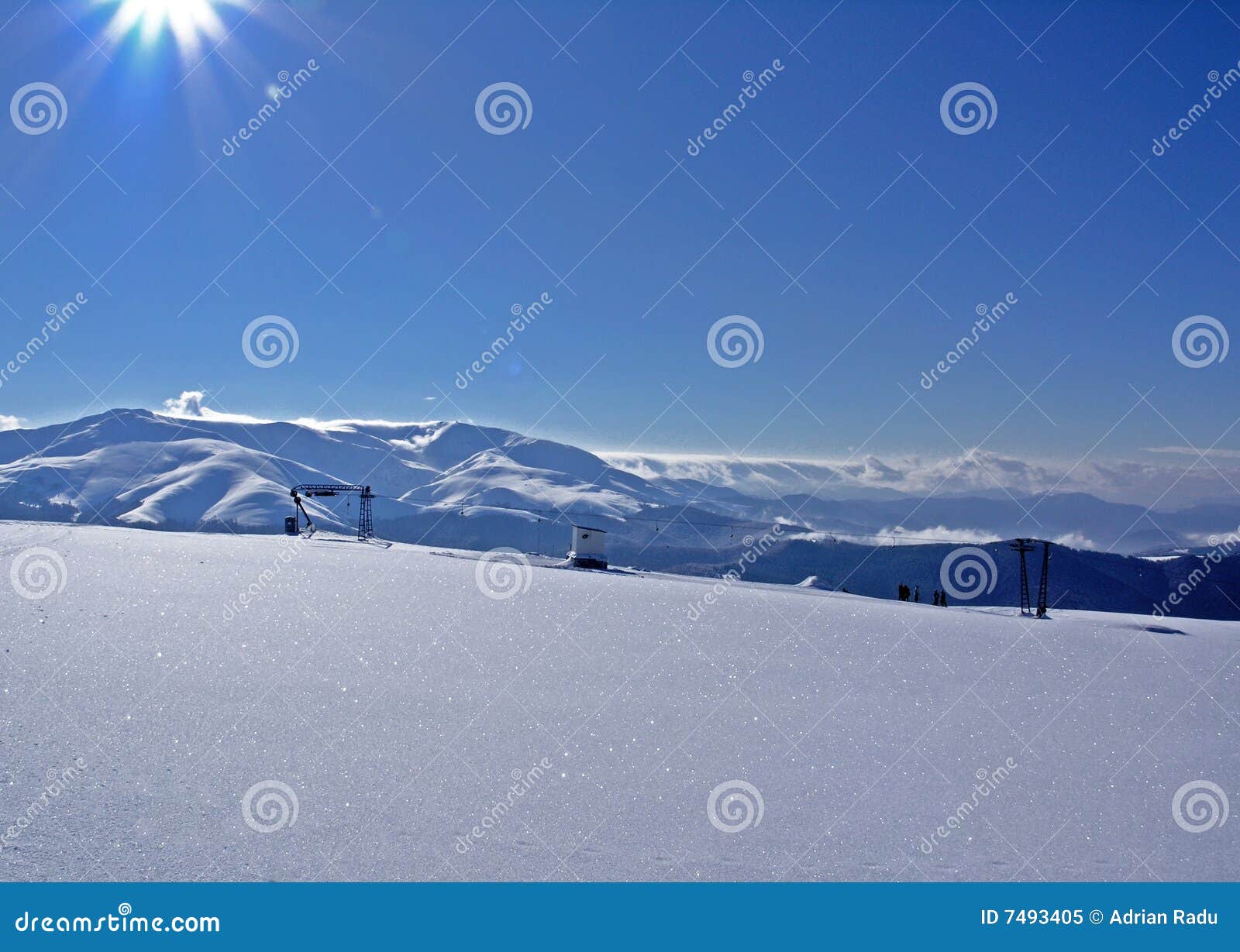 Snowy slopes stock image. Image of high, skiing, recreation - 7493405
