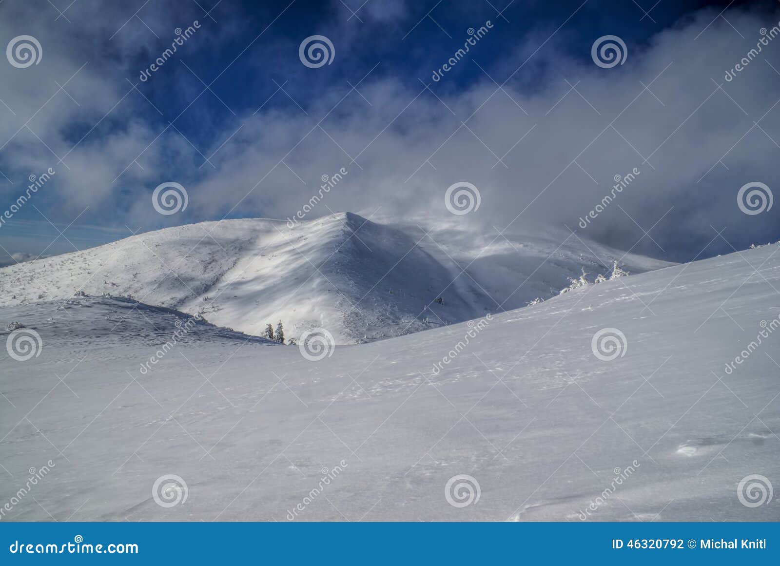 Snowy slopes stock photo. Image of shadow, view, rosiere - 46320792