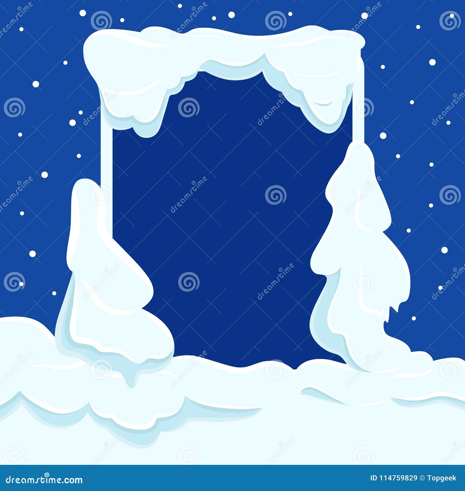 Snowy Square Frame with Copyspace Vector Template Stock Vector ...