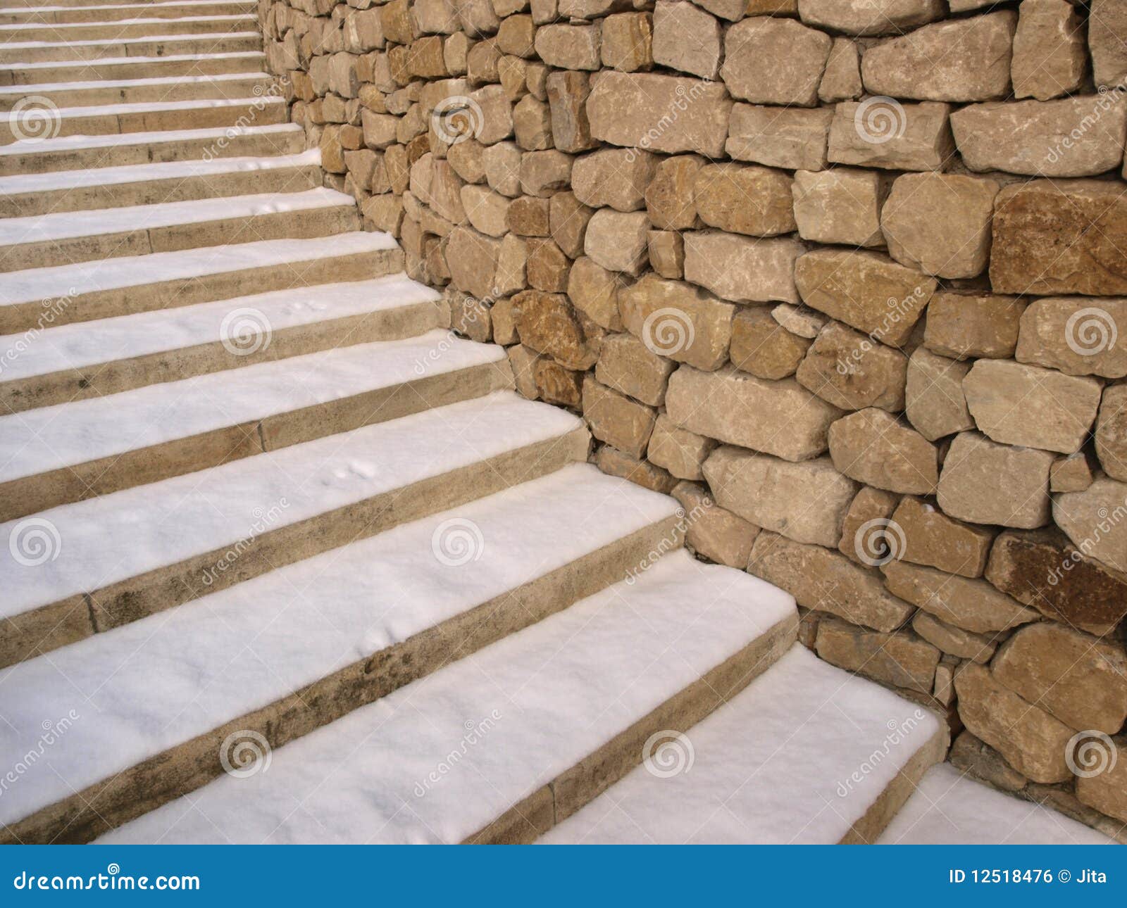 Snowy stairs stock photo. Image of snow, stone, winter - 12518476