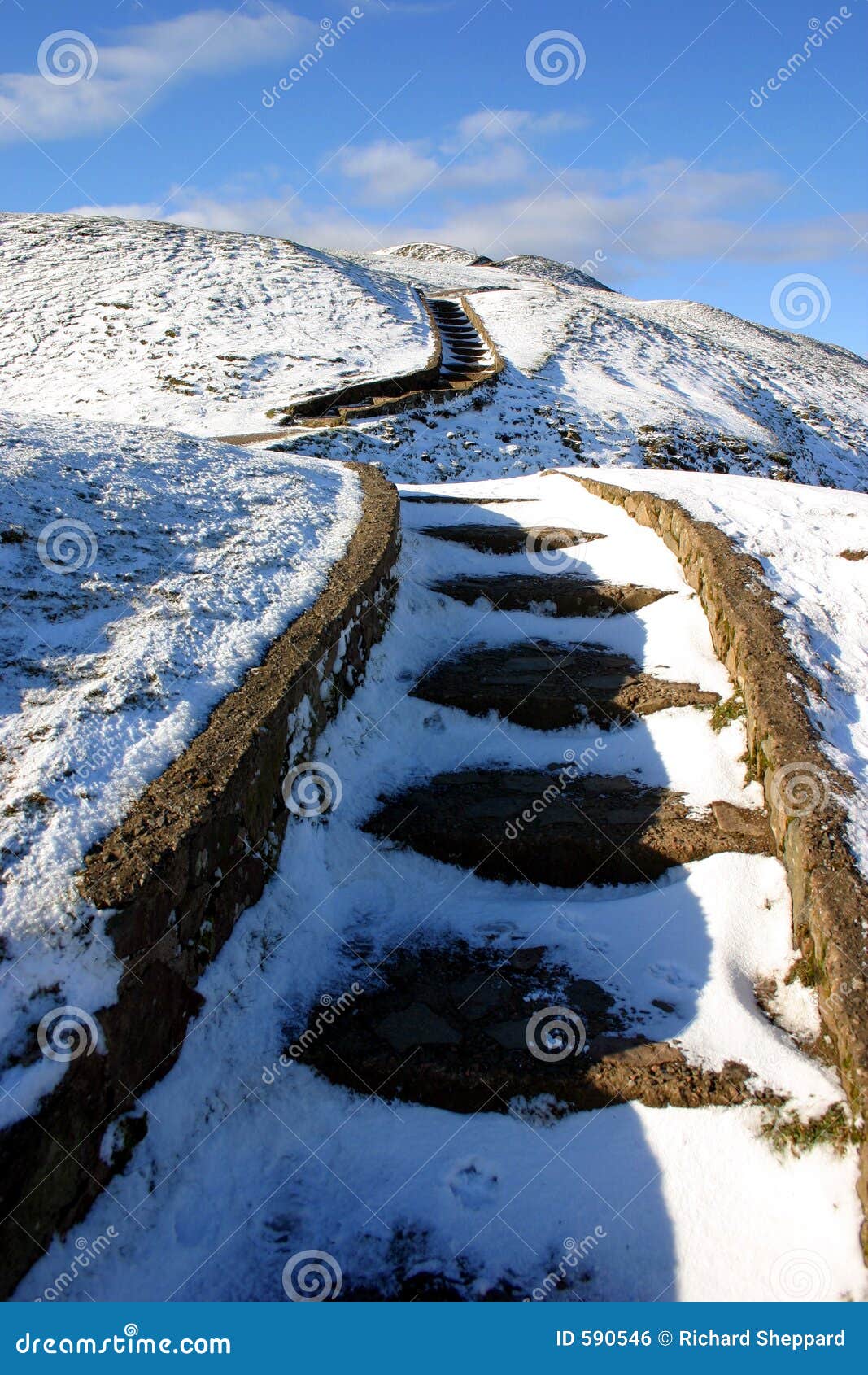 Snowy steps stock photo. Image of peak, struggle, effort - 590546