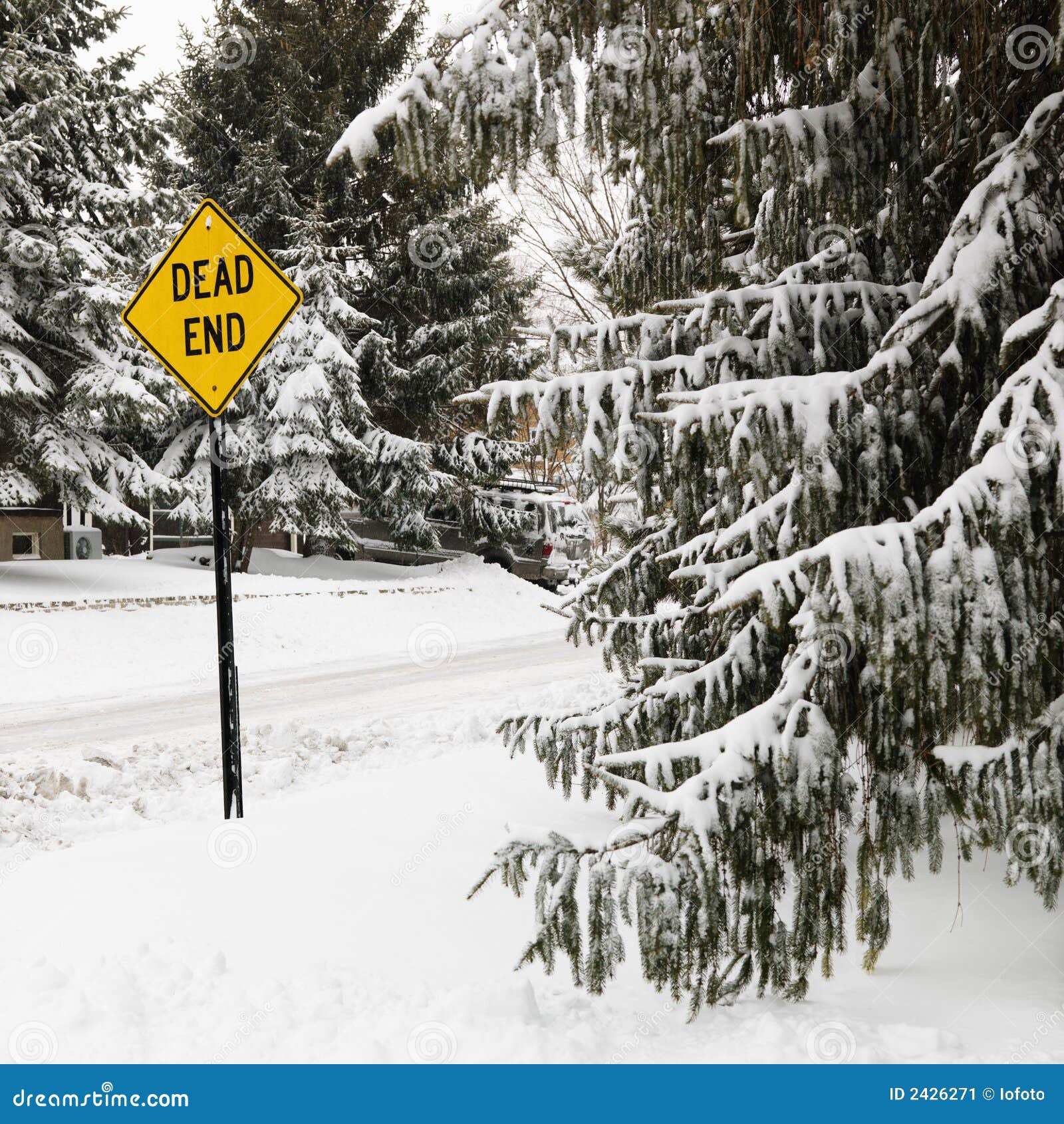 Snowy street scene. stock image. Image of winter, travel - 2426271