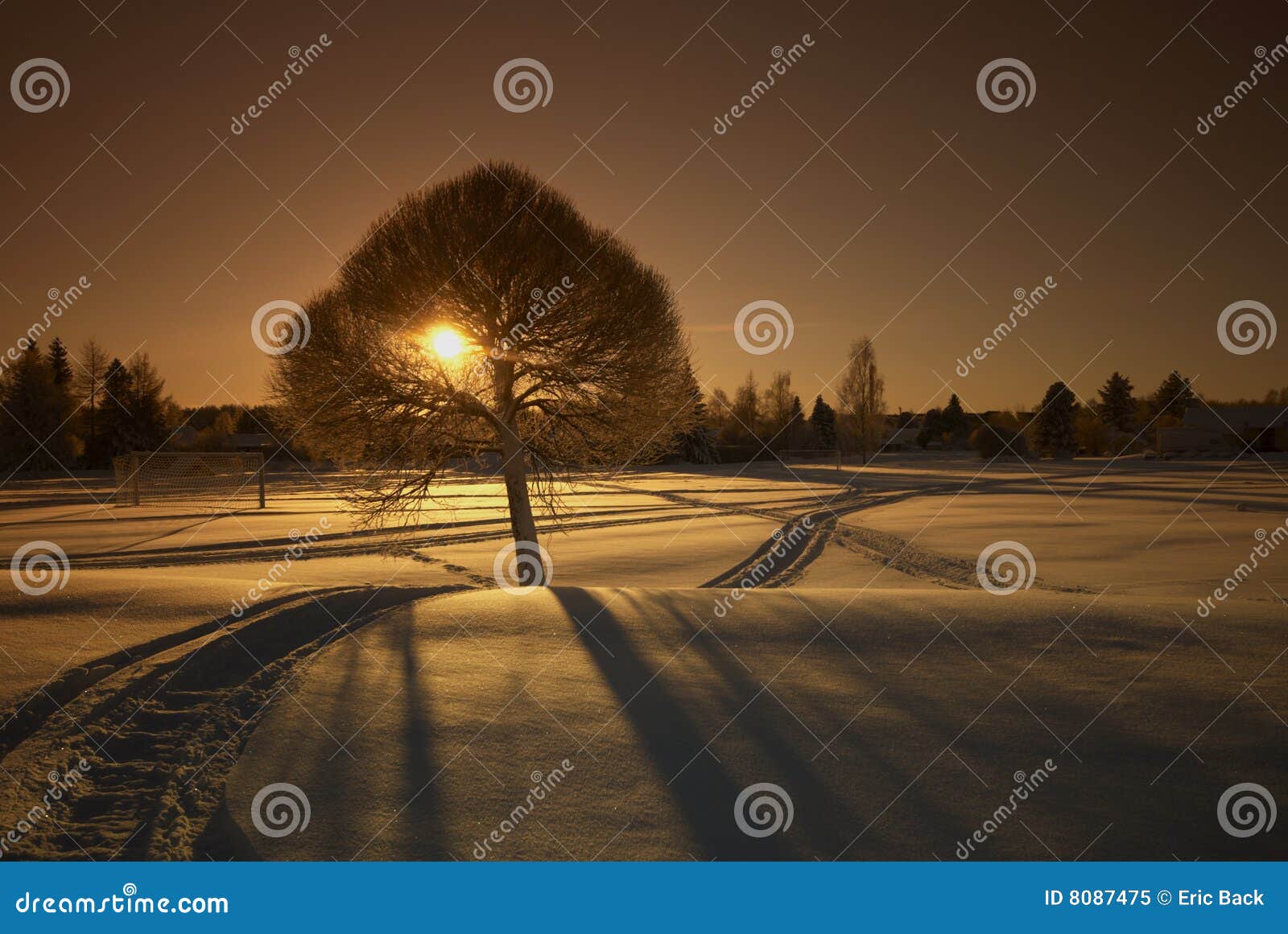 Snowy sunset stock image. Image of land, loneliness, dusk - 8087475