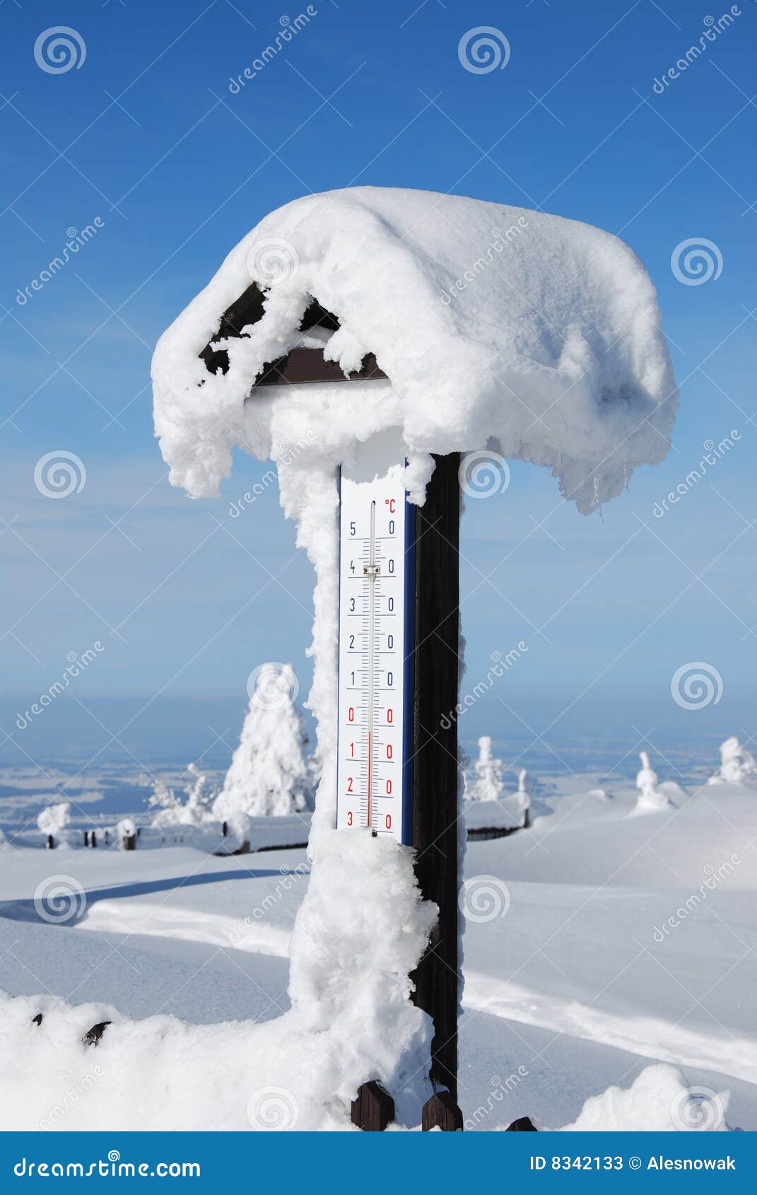 Snowy thermometer stock image. Image of research, blue - 8342133
