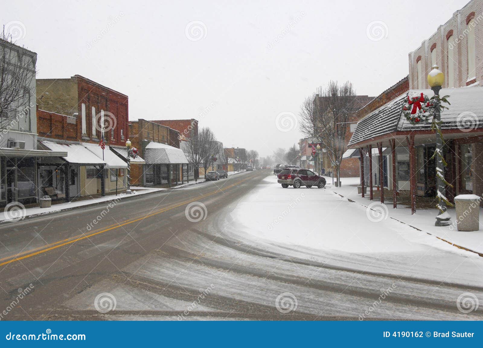 Snowy Town stock photo. Image of white, sparse, lonely - 4190162