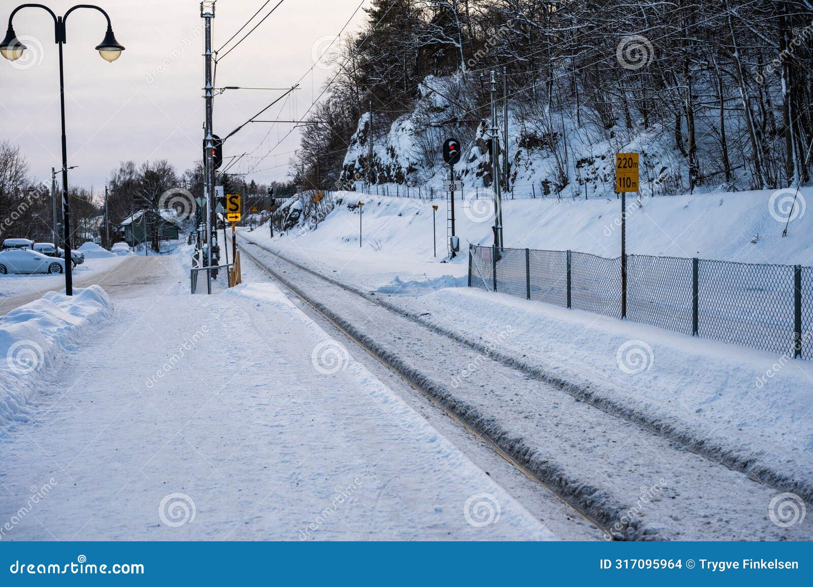 Snowy Train Station on an Extra Freezing Day.. Stock Photo - Image of ...