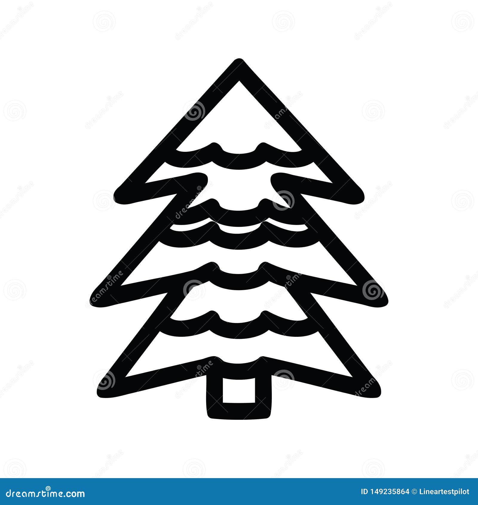 Snowy tree icon stock vector. Illustration of symbol - 149235864