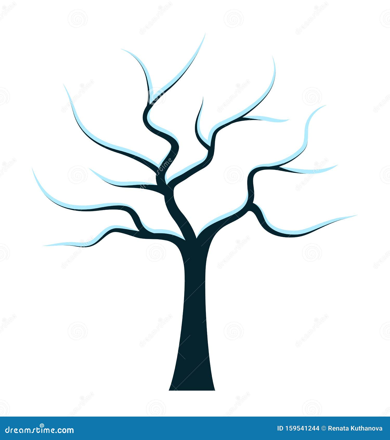 Snowy tree stock vector. Illustration of snowy, wood - 159541244