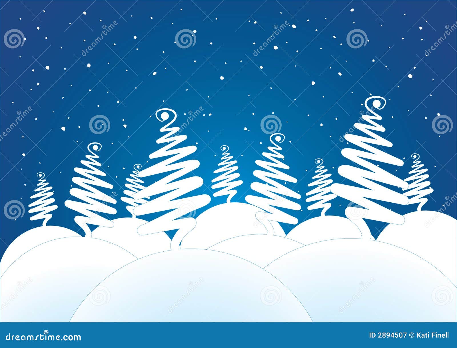 Snowy trees stock vector. Illustration of decoration, tree - 2894507