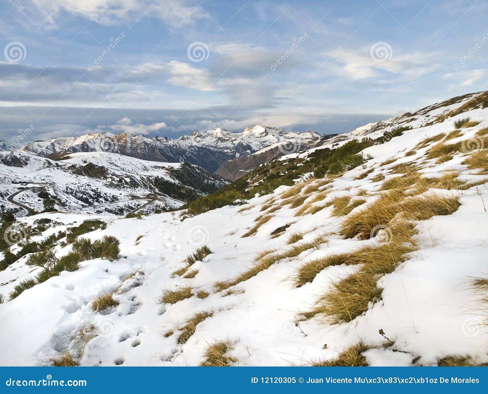 Snowy Valley stock image. Image of hiking, mountain, valley - 12120305