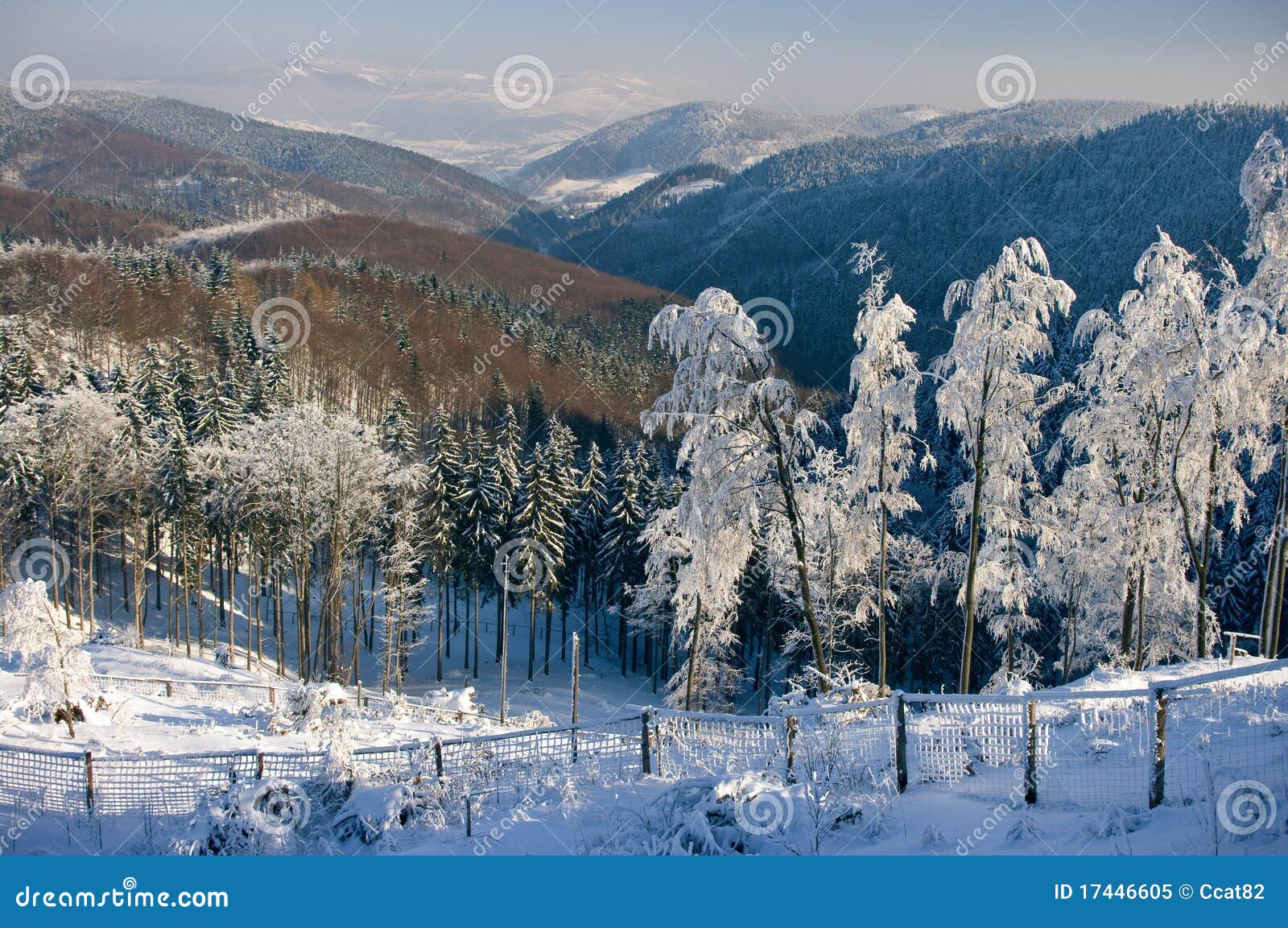 Snowy view stock image. Image of sight, hills, refuge - 17446605
