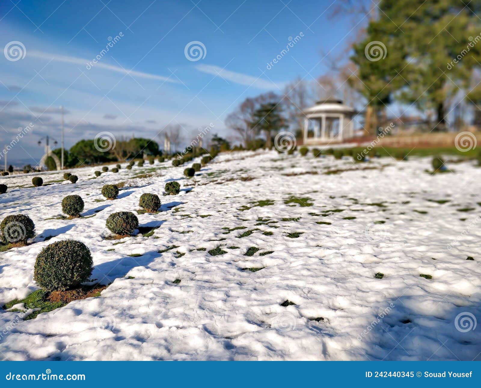 Snowy view stock image. Image of wooden, skylight, view - 242440345