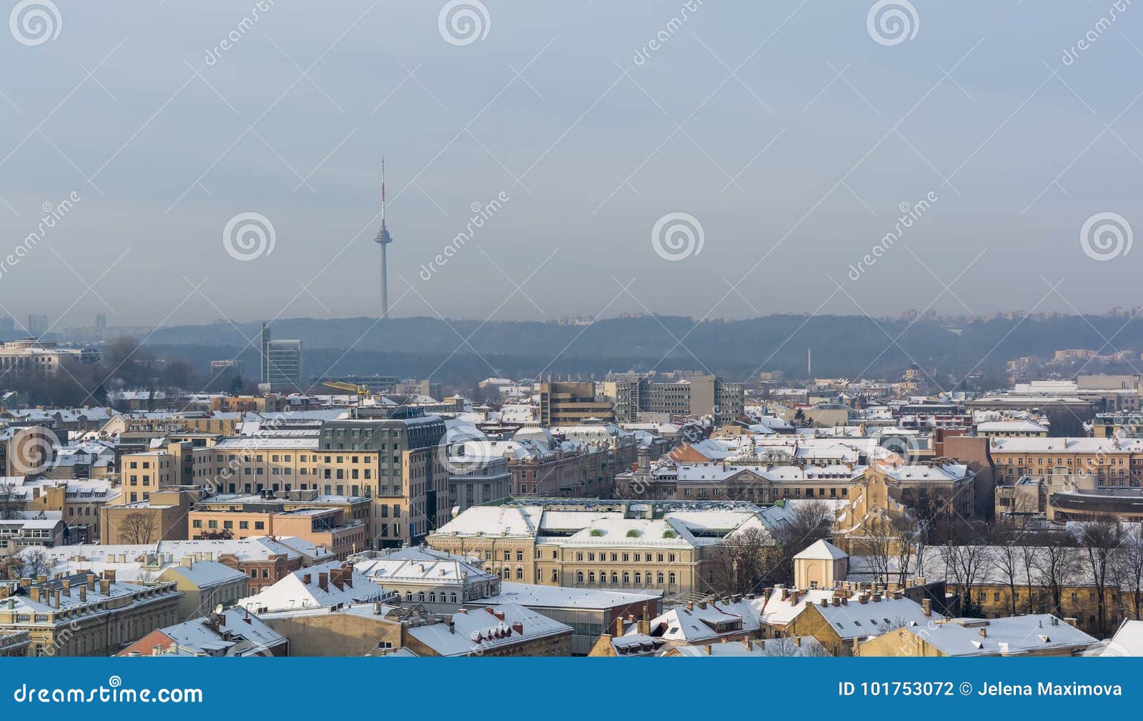 Vinius skyline in winter stock photo. Image of outdoors - 101753072