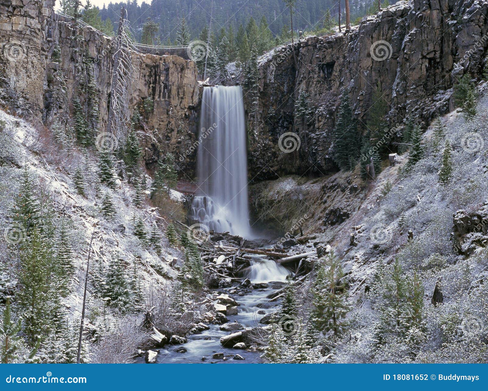 Snowy waterfall stock photo. Image of snowy, waterfall - 18081652