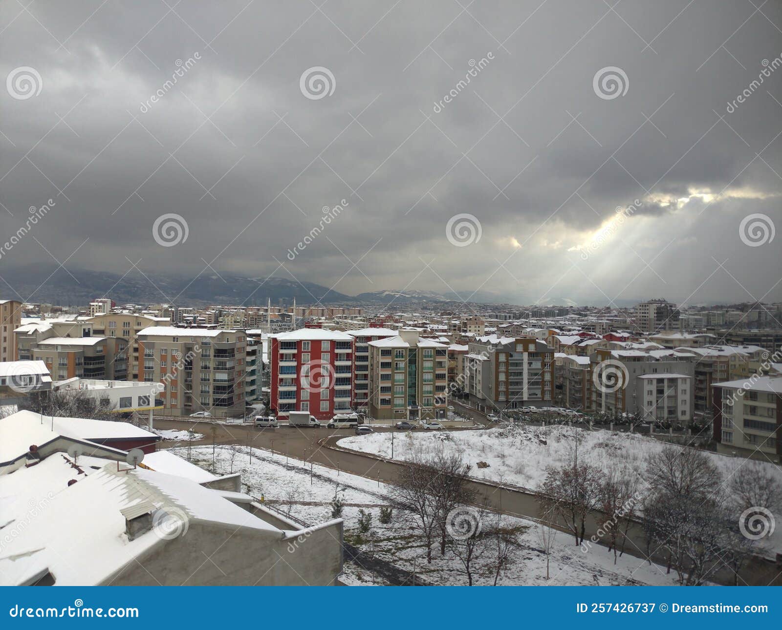 Snowy weather at Bursa stock image. Image of weather - 257426737