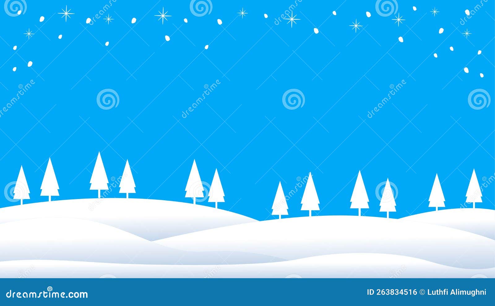Snowy Winter Backdrop Element with Spruce Silhouette Stock Vector ...