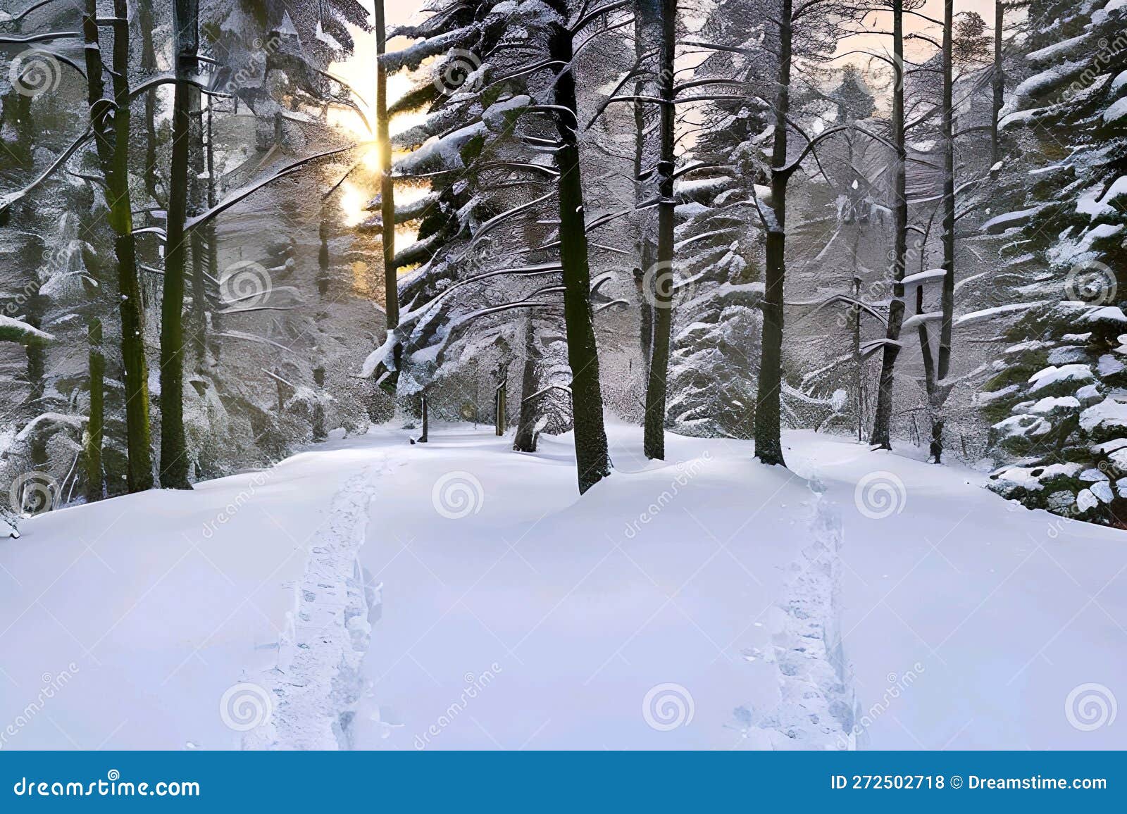 A snowy winter day stock illustration. Illustration of frost - 272502718