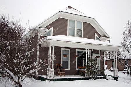 Snowy winter house stock photo. Image of cozy, comfort - 11160236