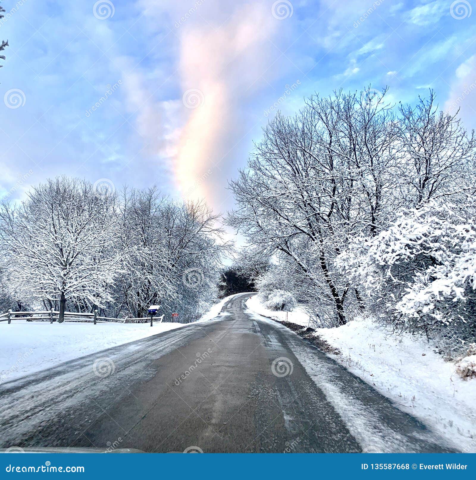 Snowy Winter Morning stock photo. Image of blue, winter - 135587668