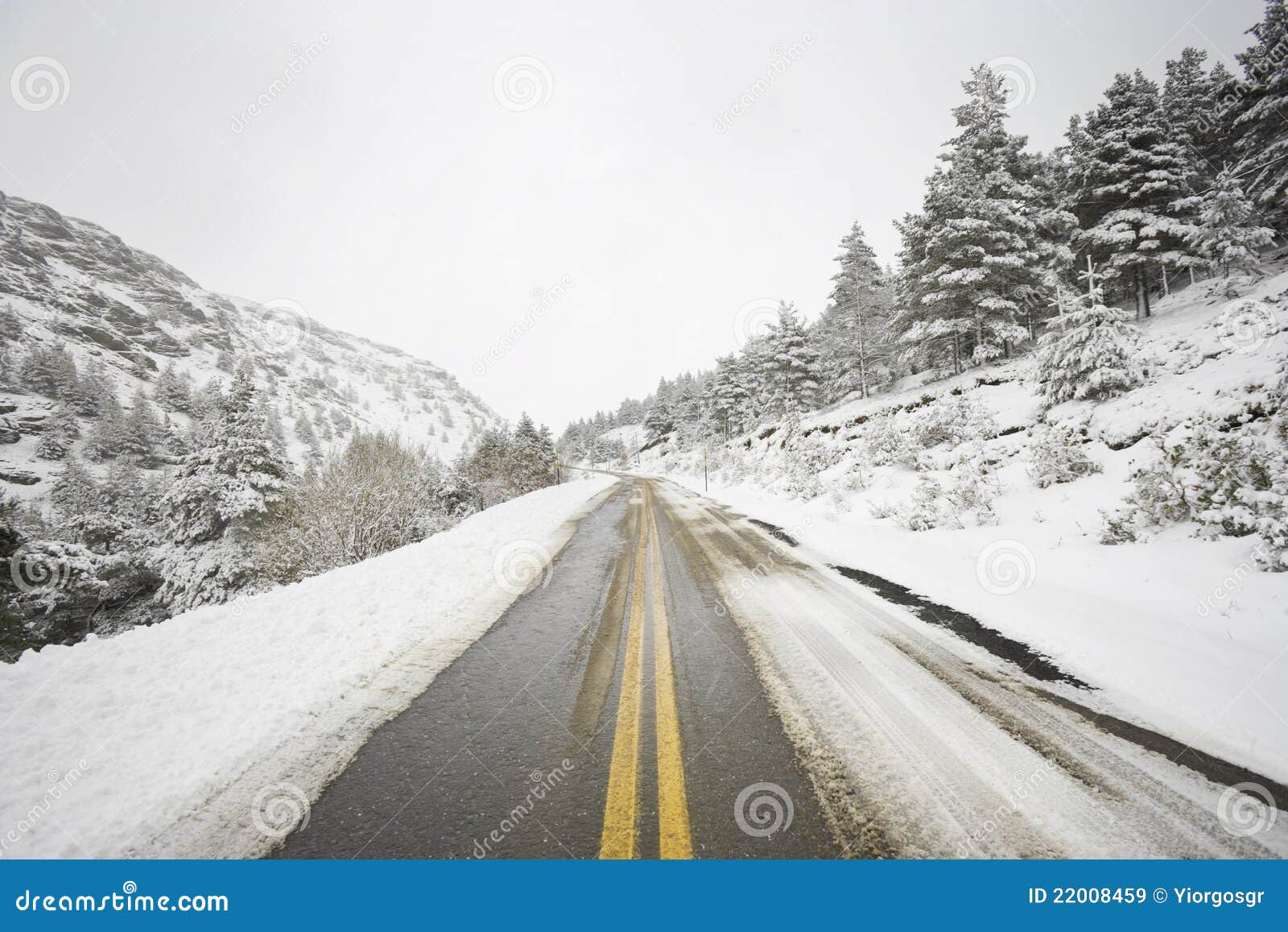 Snowy winter road stock image. Image of rural, season - 22008459