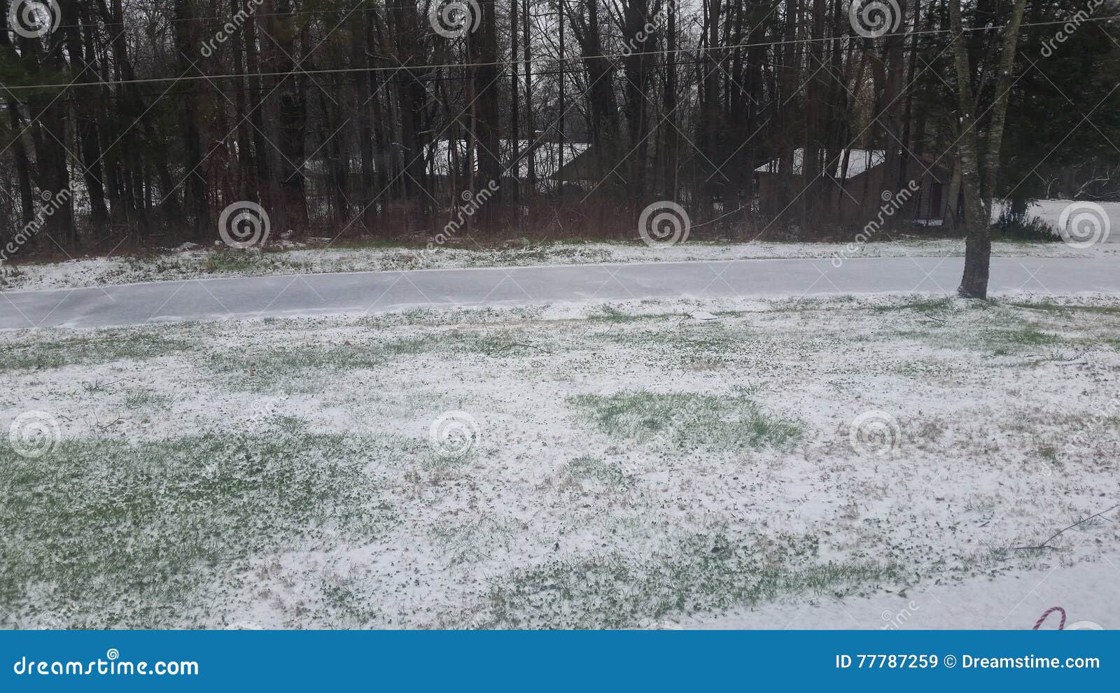 Snowy yard stock image. Image of outdoors, snowy, snow - 77787259