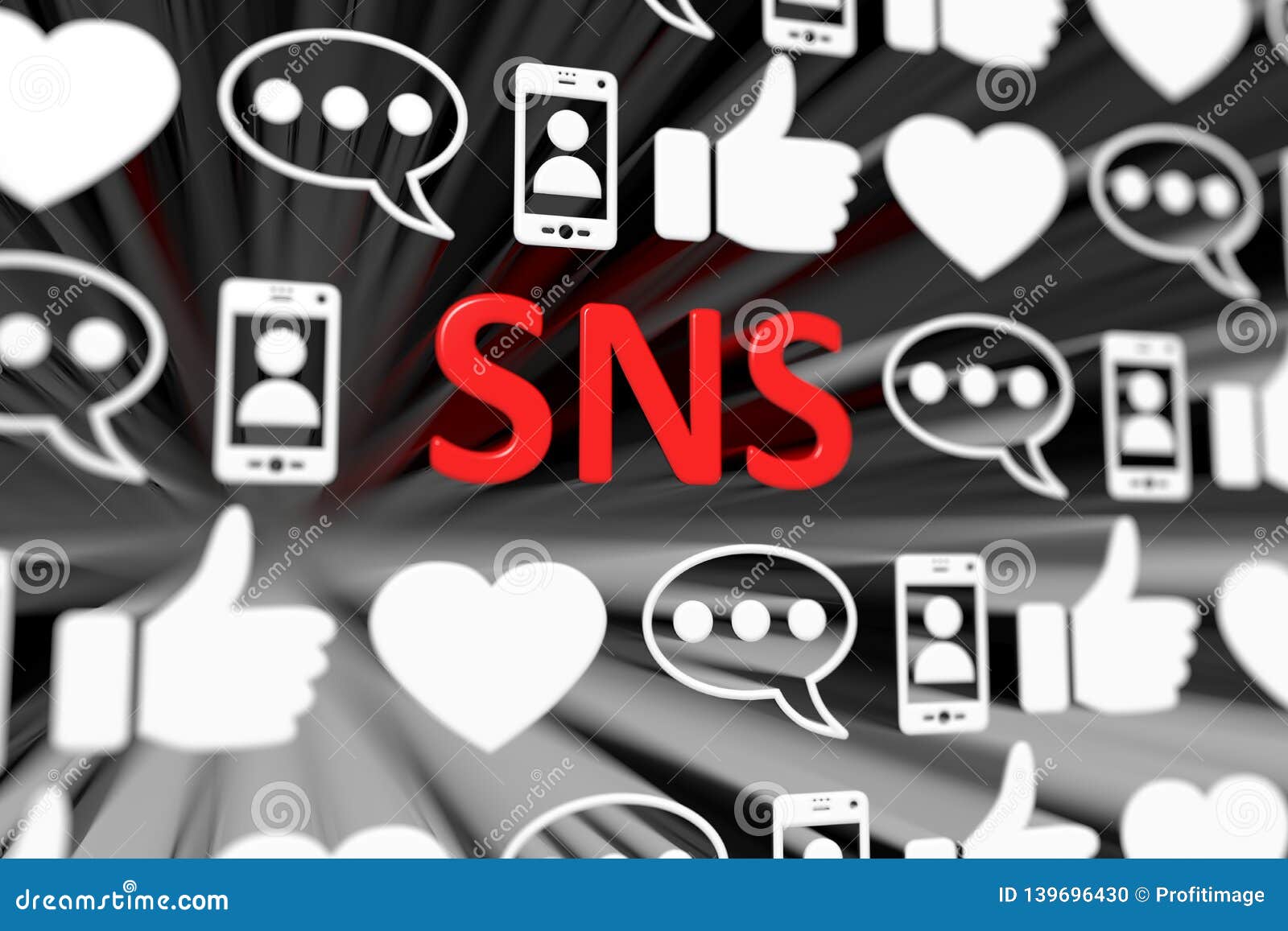SNS Concept Blurred Background Stock Illustration - Illustration of ...