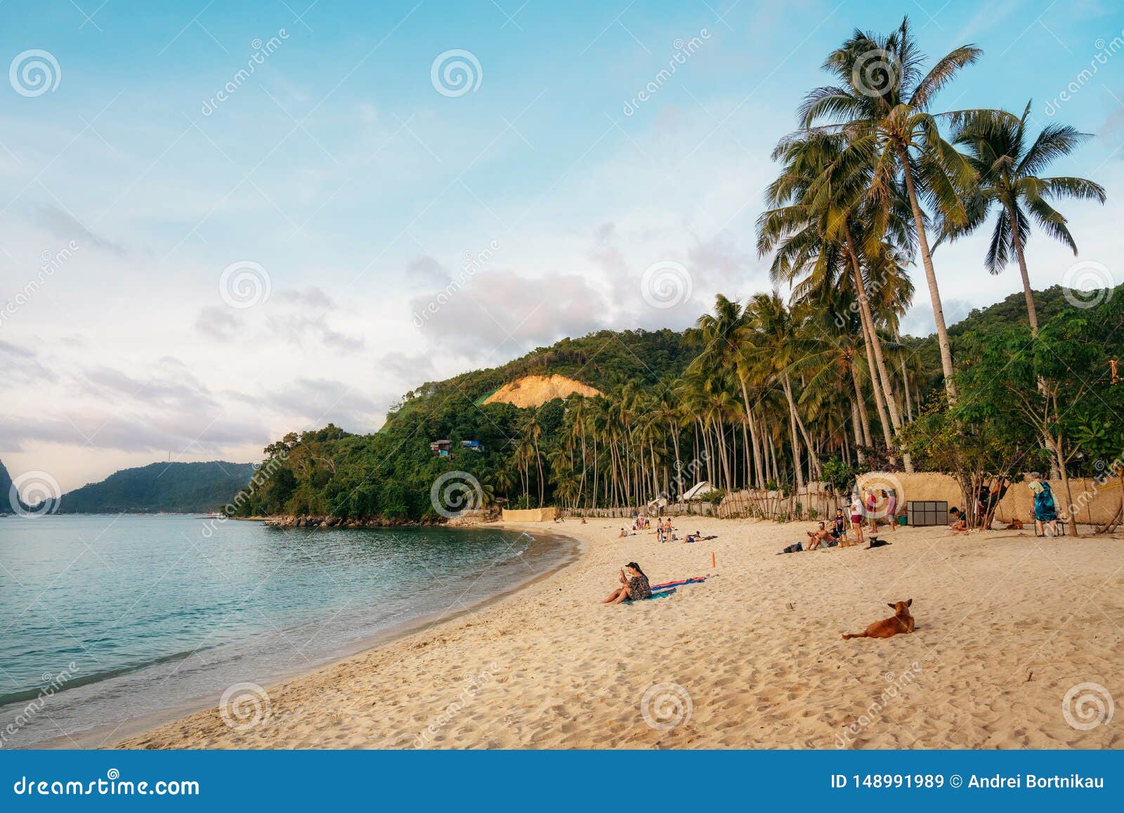 Las Cabanas Beach In El Nido Palawan El Nido Paradise Editorial