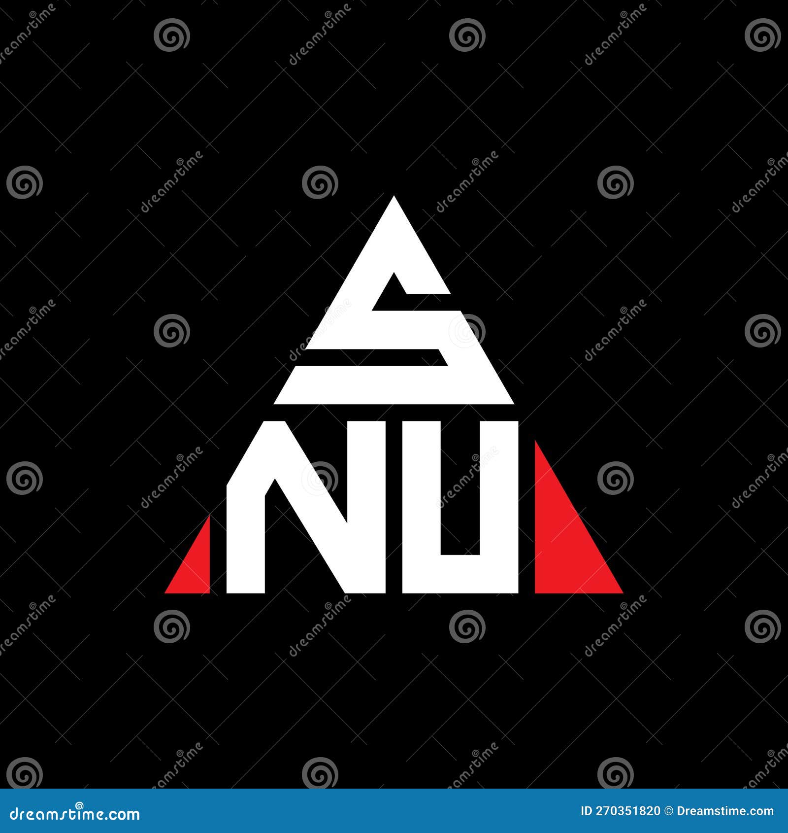 SNU Triangle Letter Logo Design with Triangle Shape. SNU Triangle Logo ...