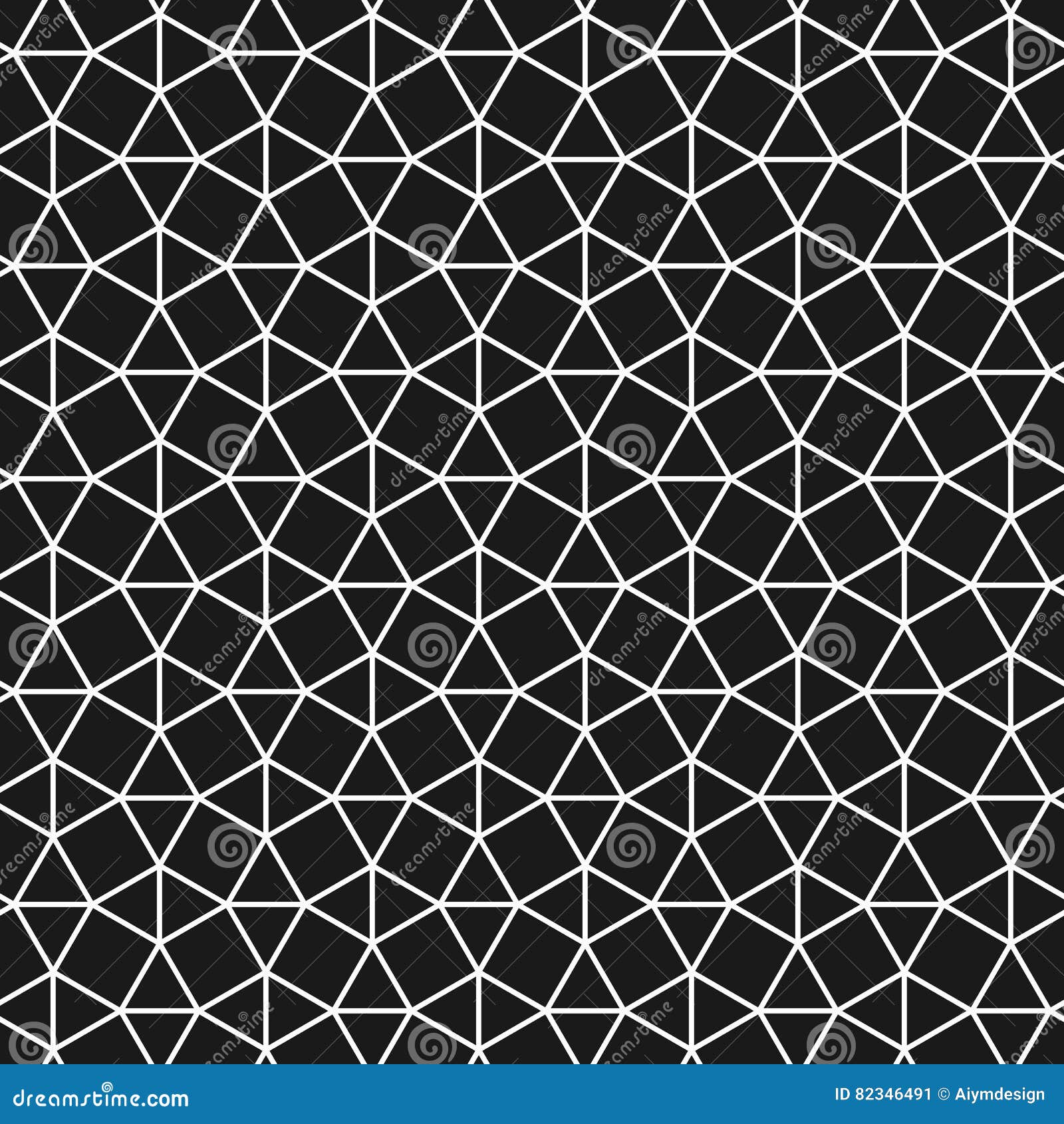 Snub Square Seamless Pattern with Squares and Triangles in Black and ...