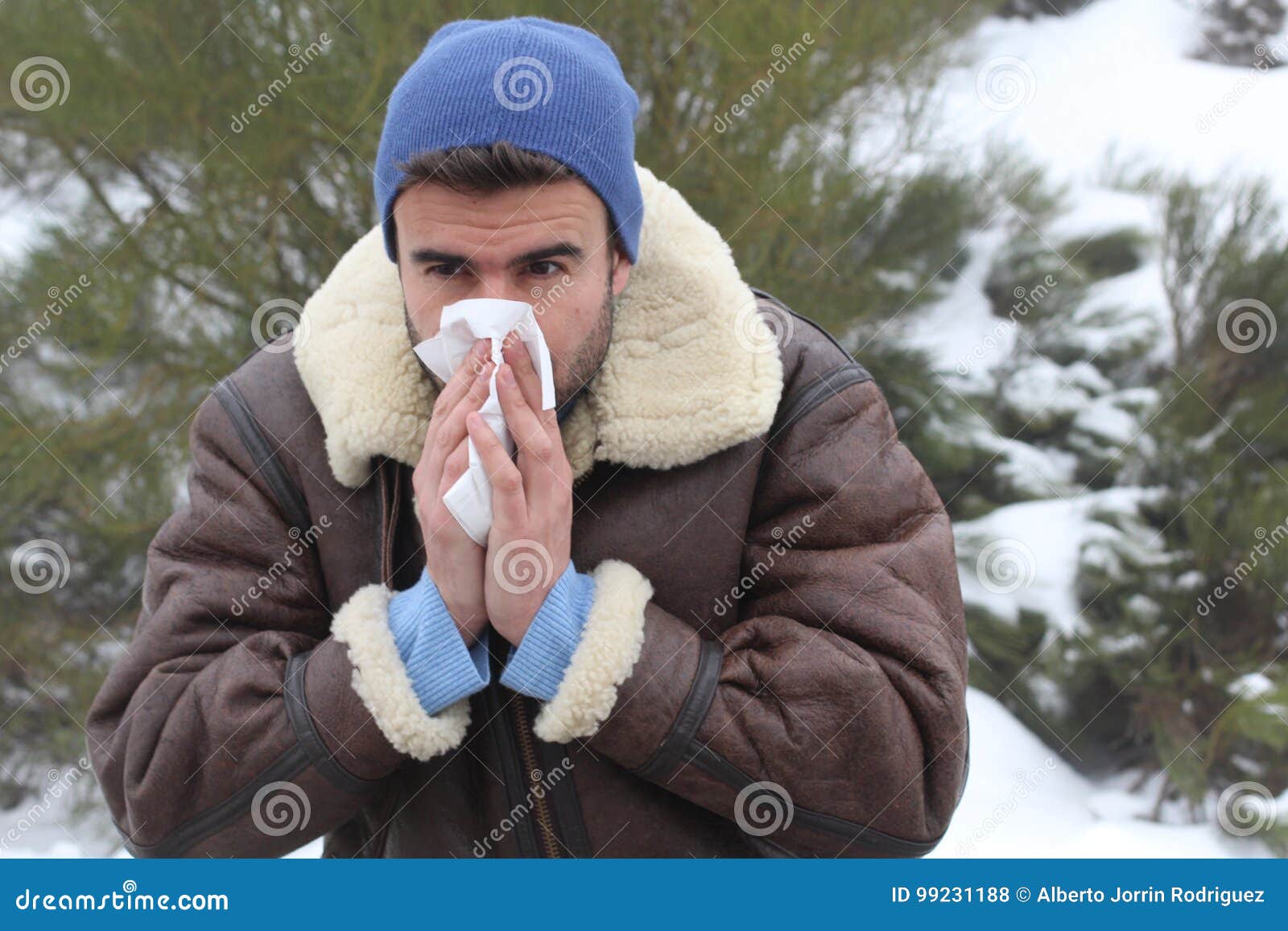 Snuffly Male Outdoors in the Snowy Mountains Stock Photo - Image of ...