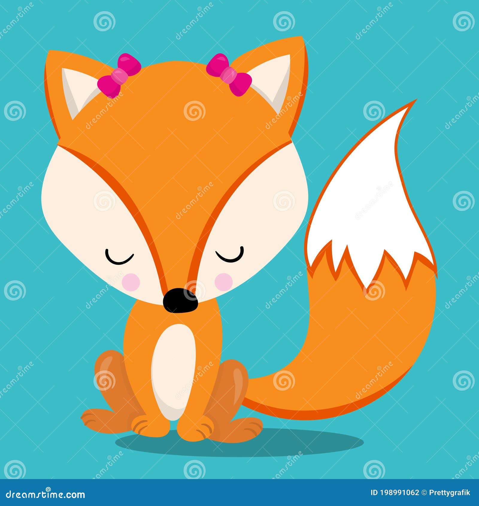 Snuggle Fox 08 Cartoon Vector | CartoonDealer.com #198991067