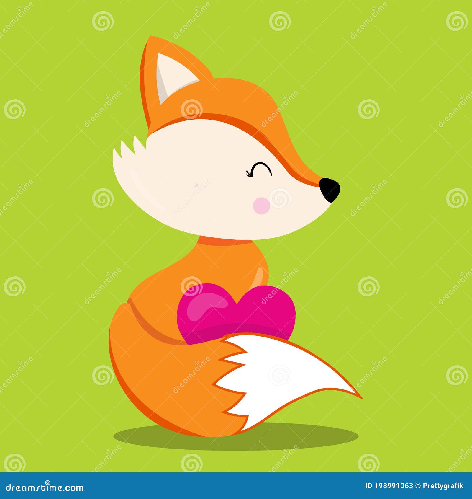 Snuggle Fox 08 Cartoon Vector | CartoonDealer.com #198991067