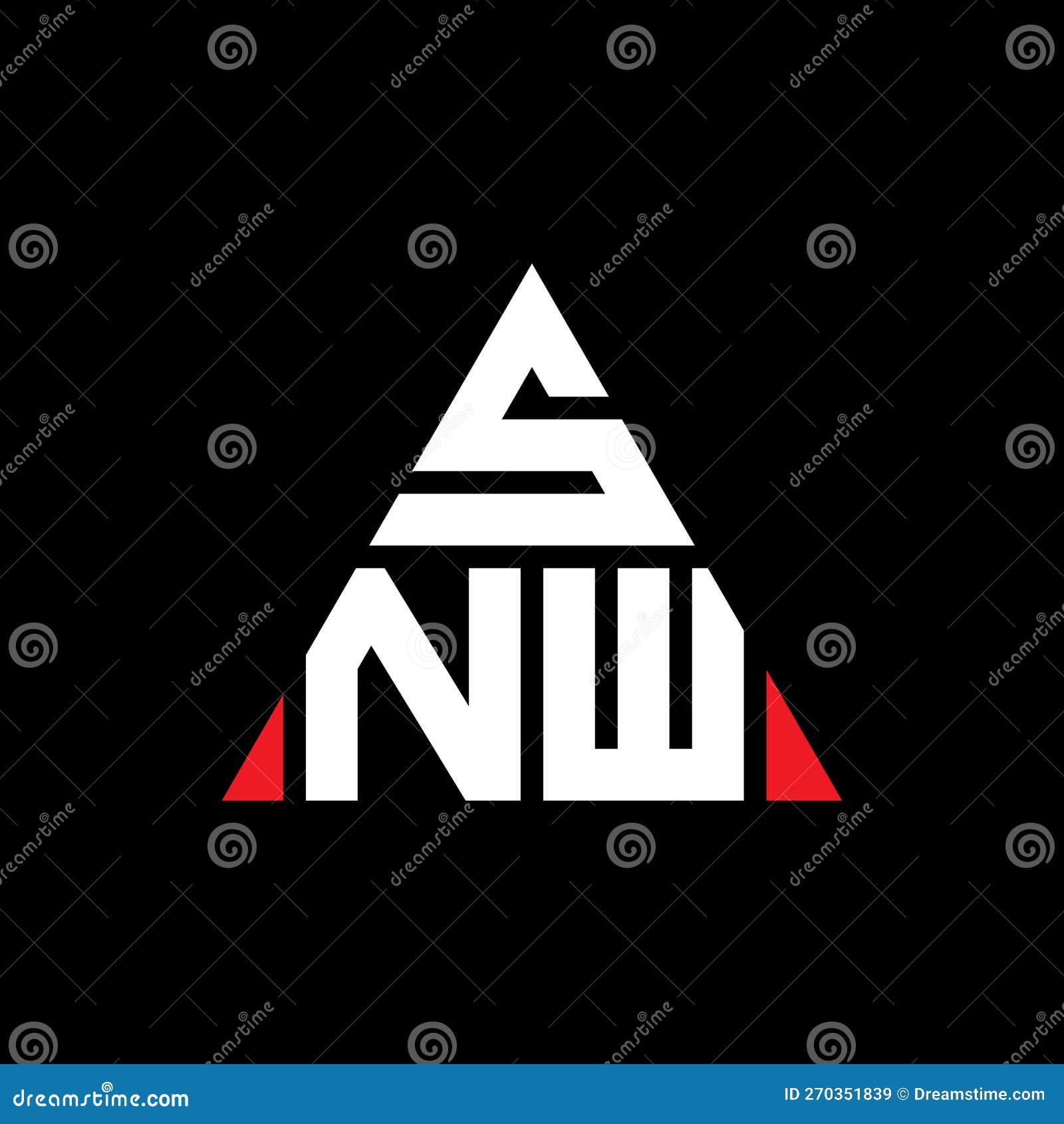 SNW Triangle Letter Logo Design with Triangle Shape. SNW Triangle Logo ...